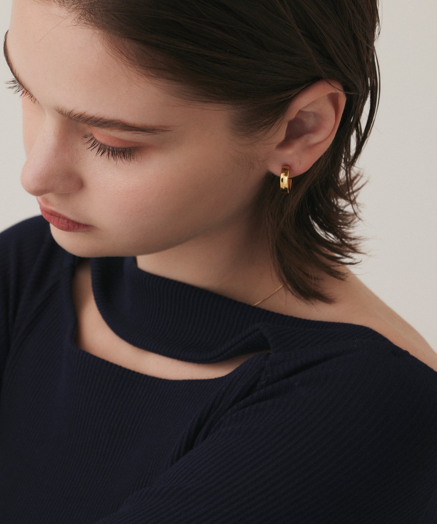 [ゴールド]バンピーフープピアス