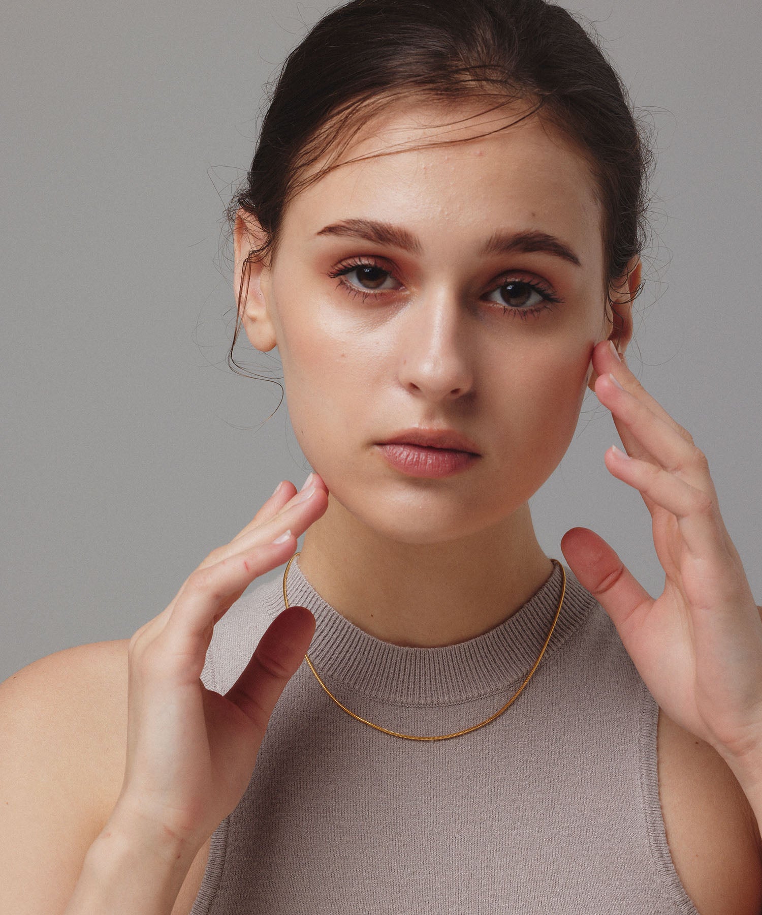 [ゴールド]1mmスネークチェーンネックレス/39cm – CENE