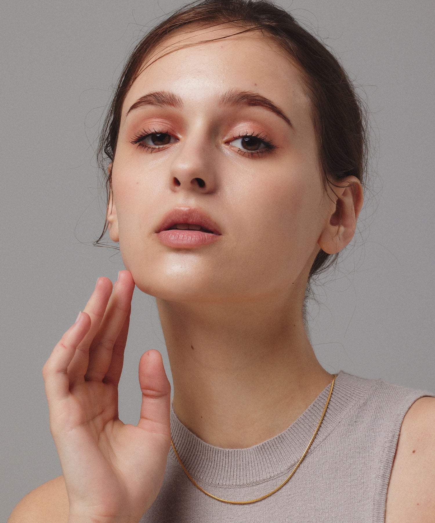 [ゴールド]1mmスネークチェーンネックレス/39cm – CENE