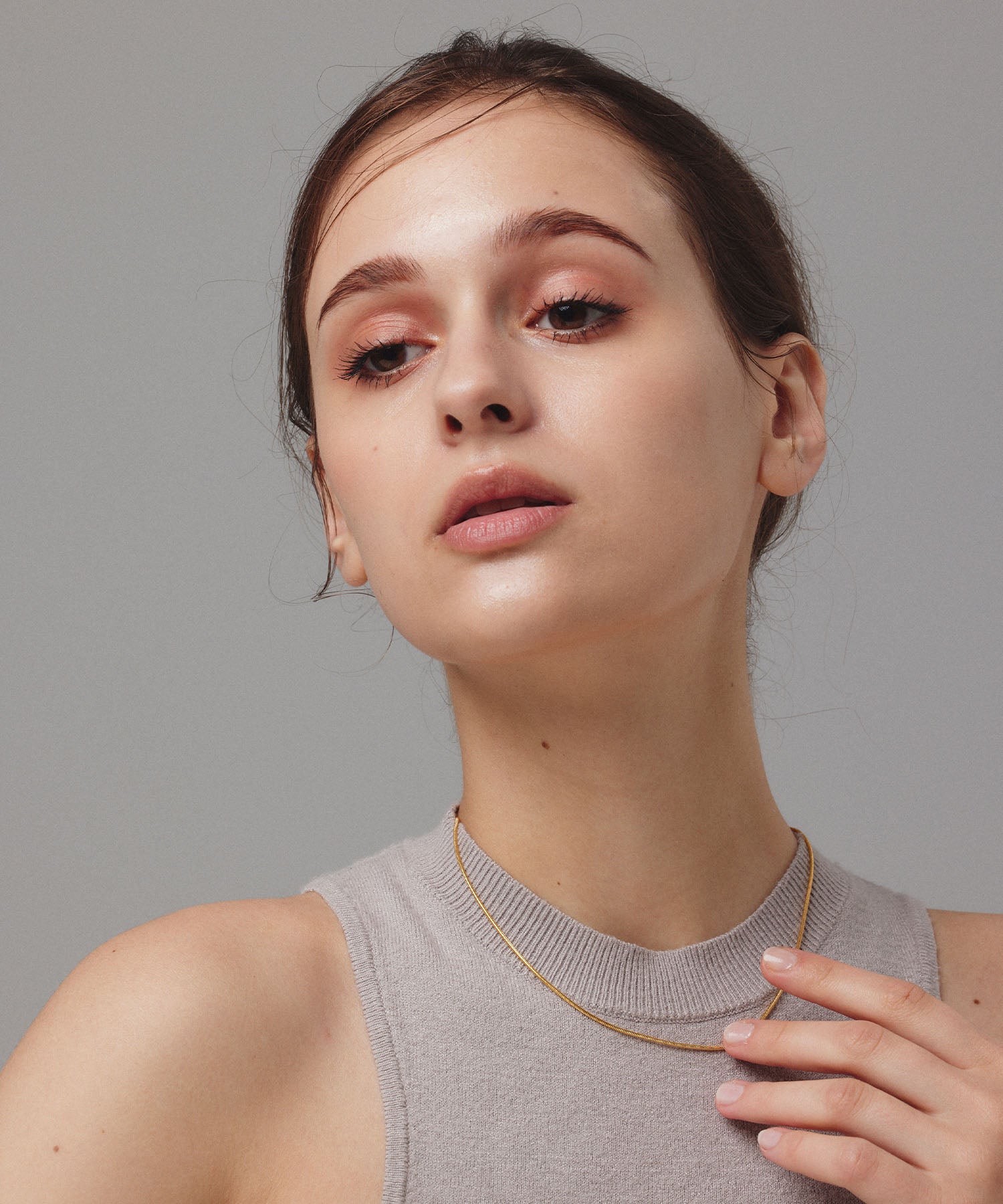 [ゴールド]1mmスネークチェーンネックレス/39cm – CENE