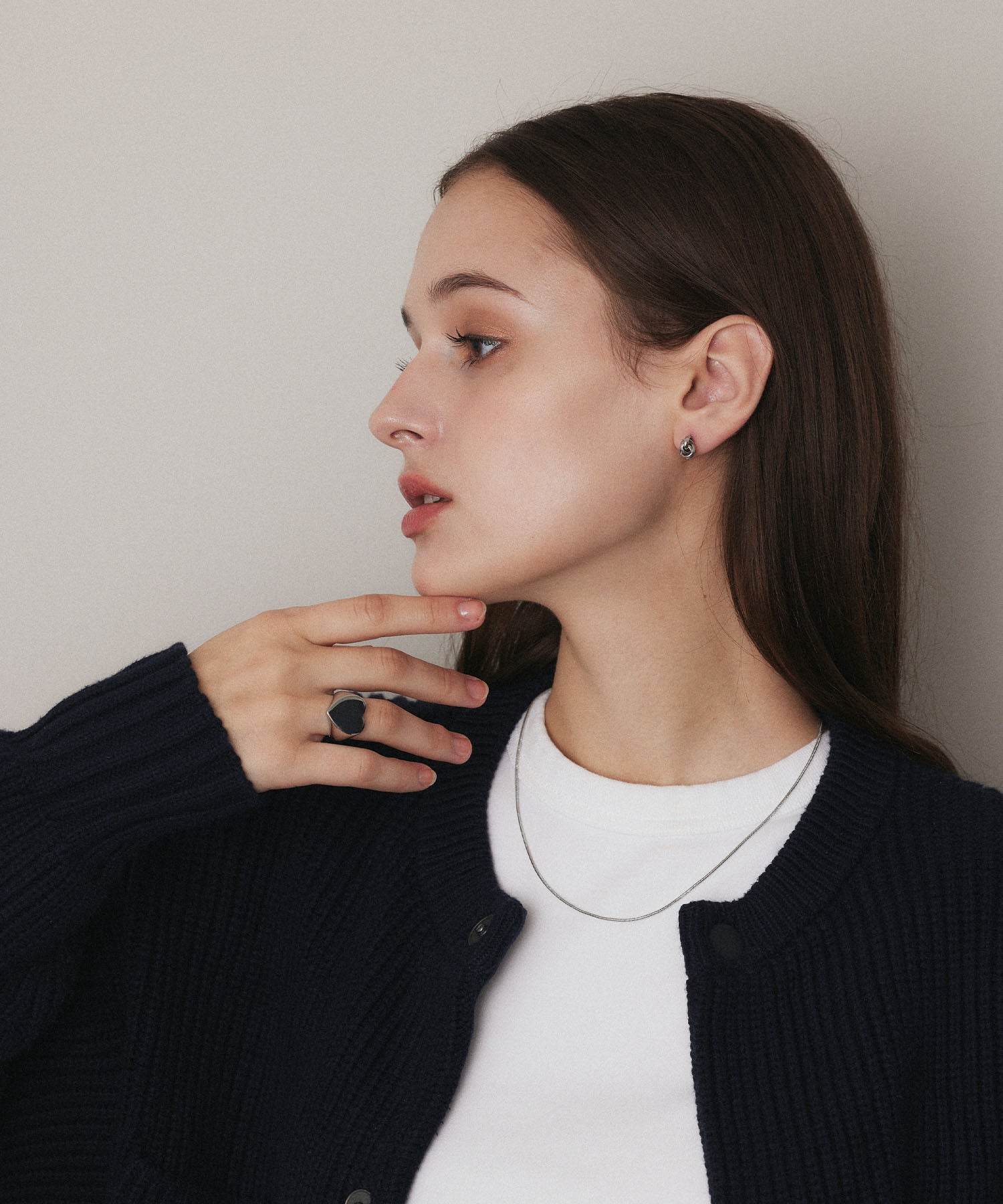 [シルバー]1mmスネークチェーンネックレス/39cm – CENE