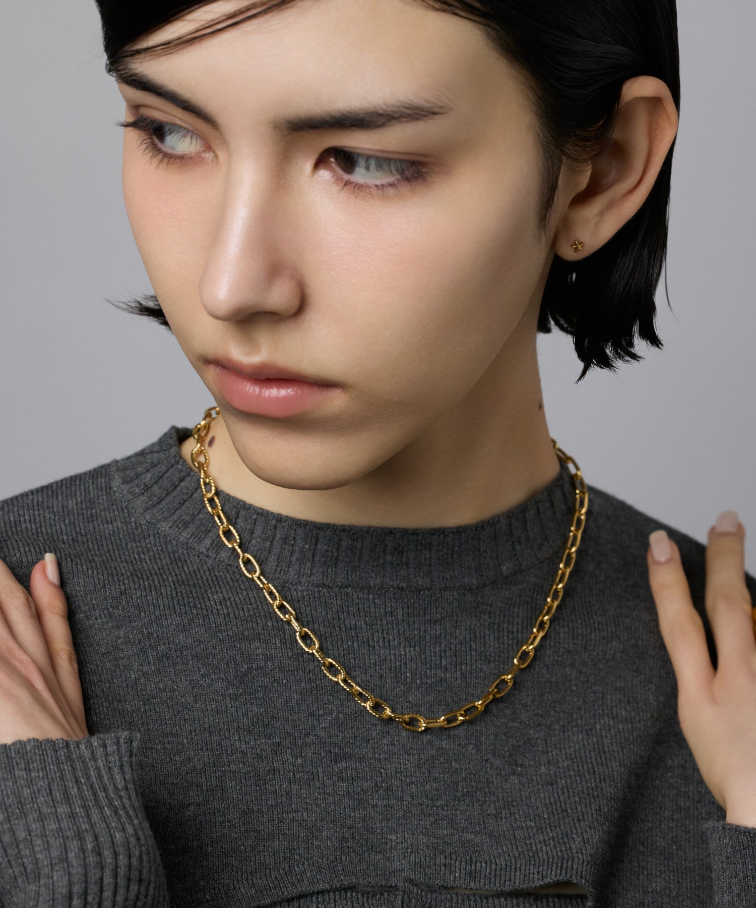 [Gold] Half Torque Chain Necklace – CENE