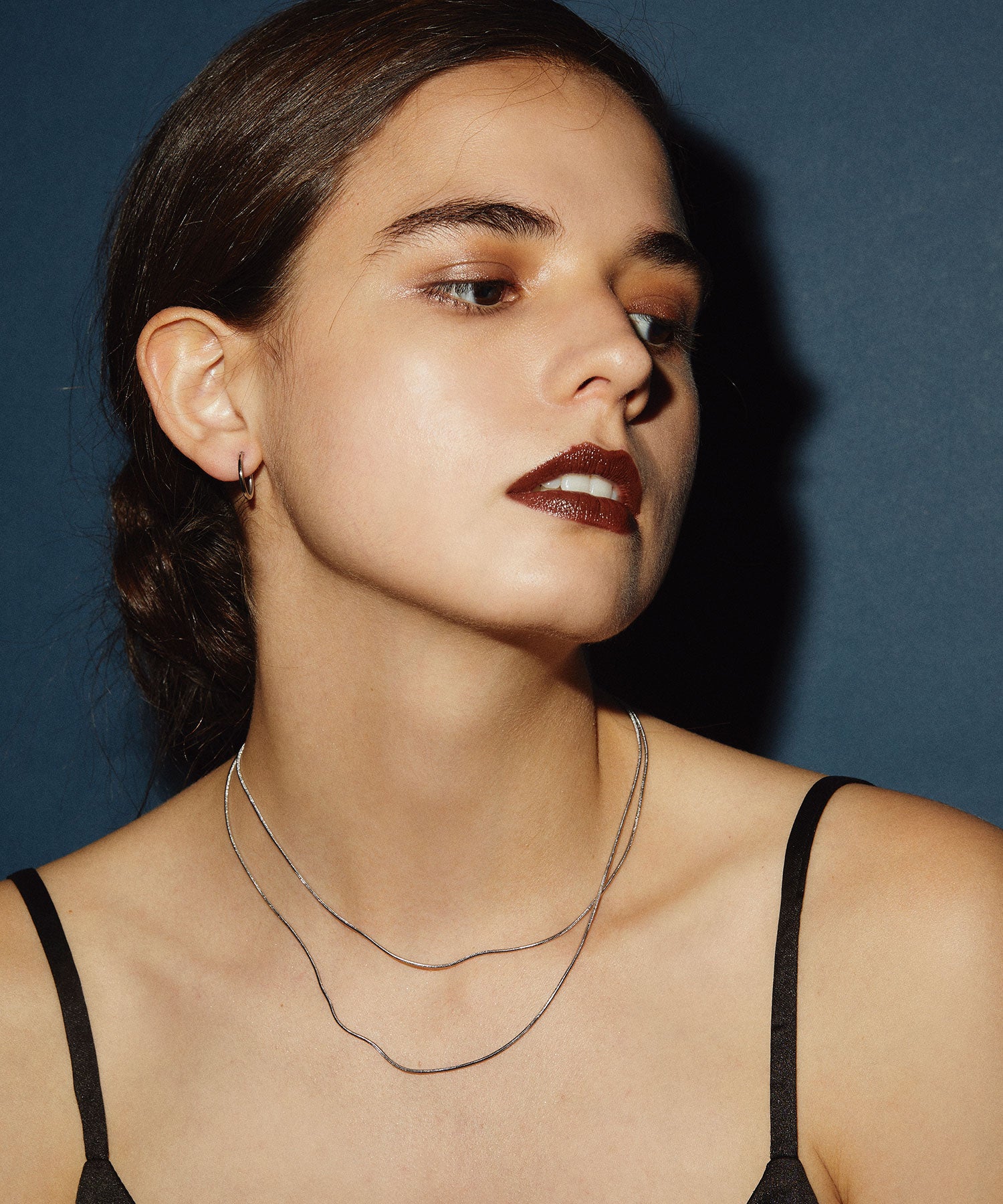 [シルバー]1mmスネークチェーンネックレス/39cm – CENE